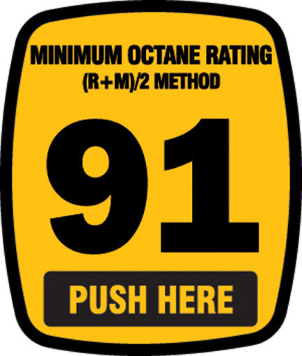 Octane Rating Decals - Performance Ink